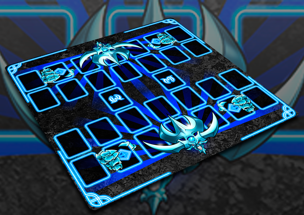 Cobalt Fury Two-Player Playmat (Vaulted) | MetaMats Prestige